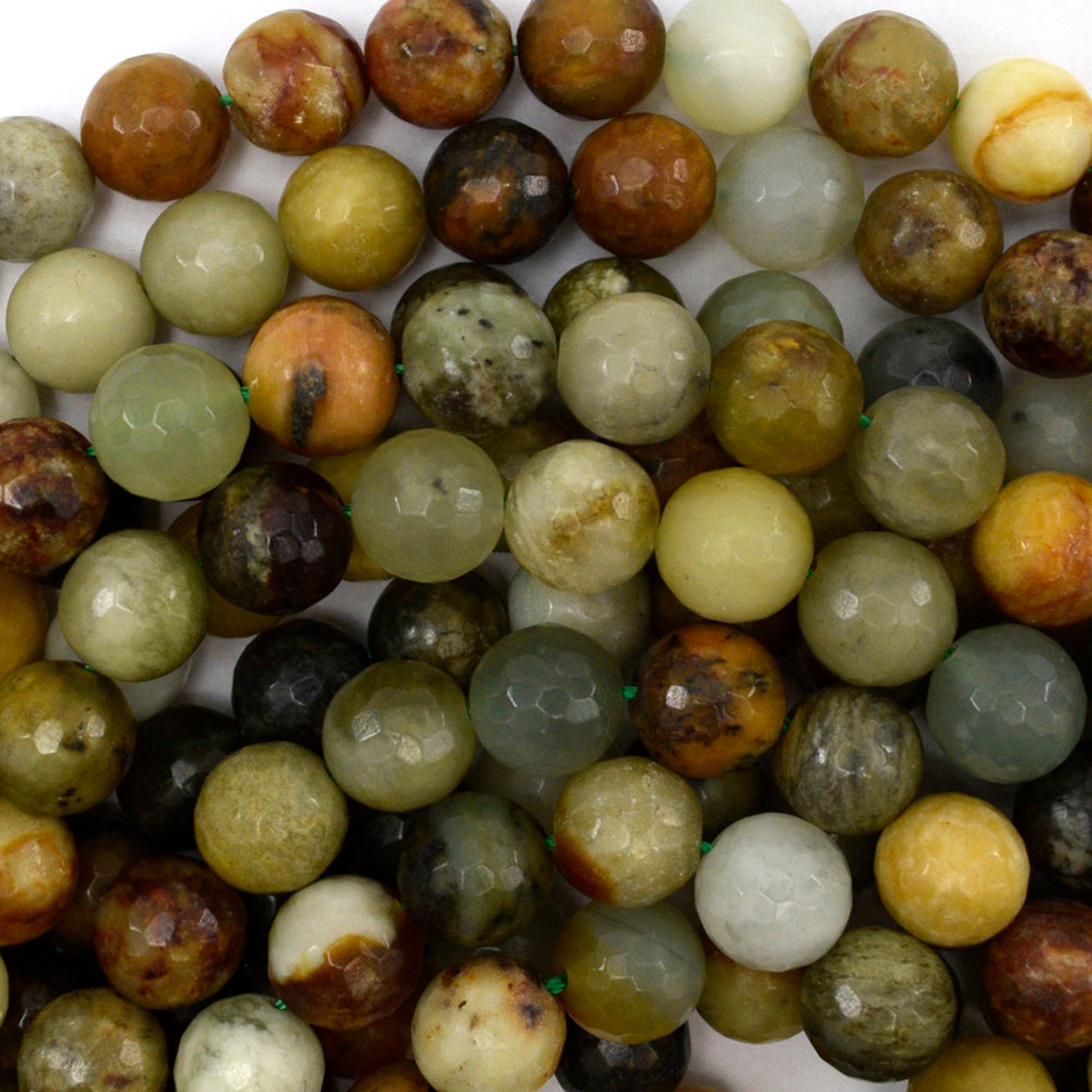 Faceted Flower Jade Round Beads Gemstone 15.5 Strand 4mm - Etsy