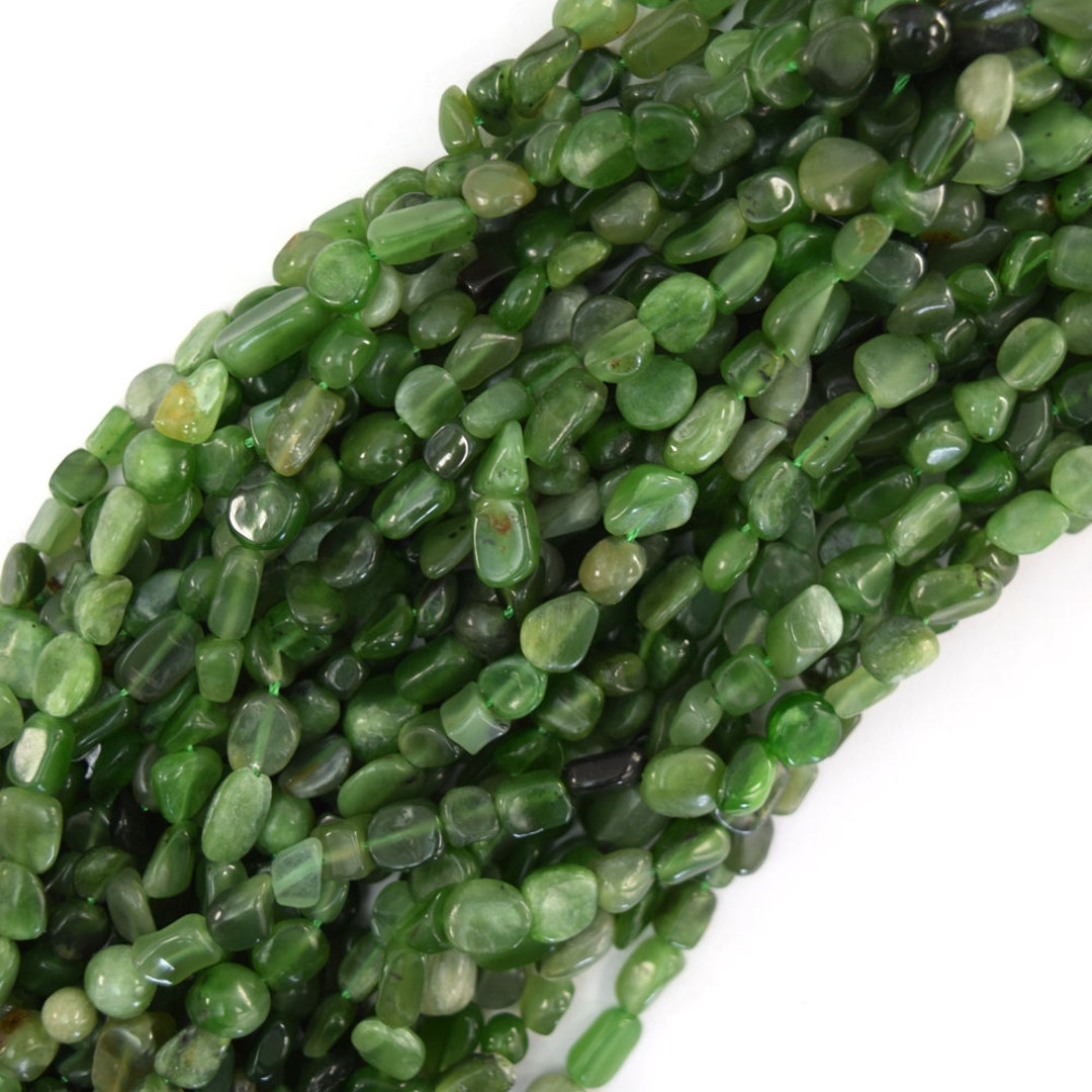 6mm - 8mm Natural Canada Green Jade Pebble Nugget Beads 15.5" Strand - Etsy