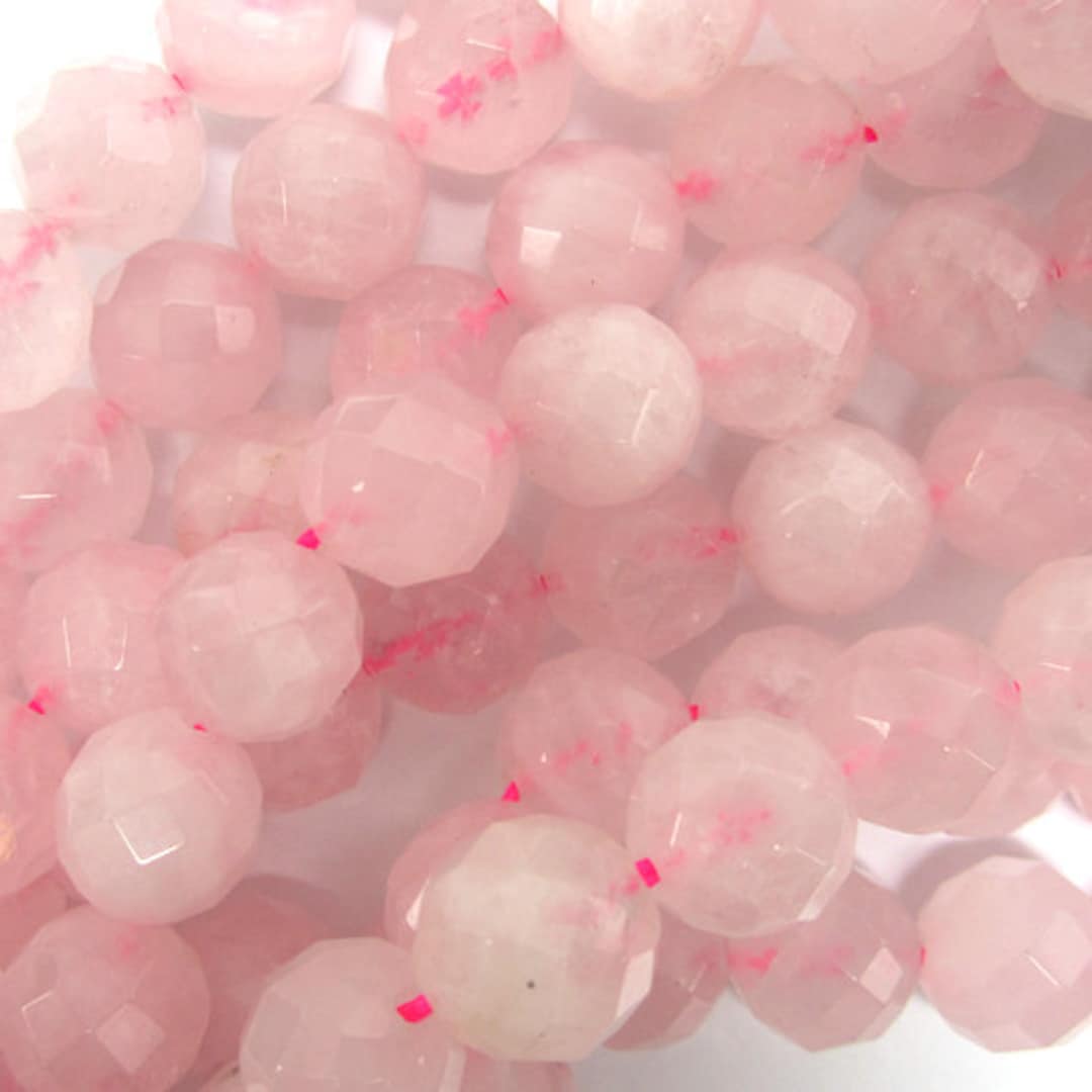 Natural Faceted Pink Rose Quartz Round Beads 15 Strand 4mm 6mm 8mm 10mm ...