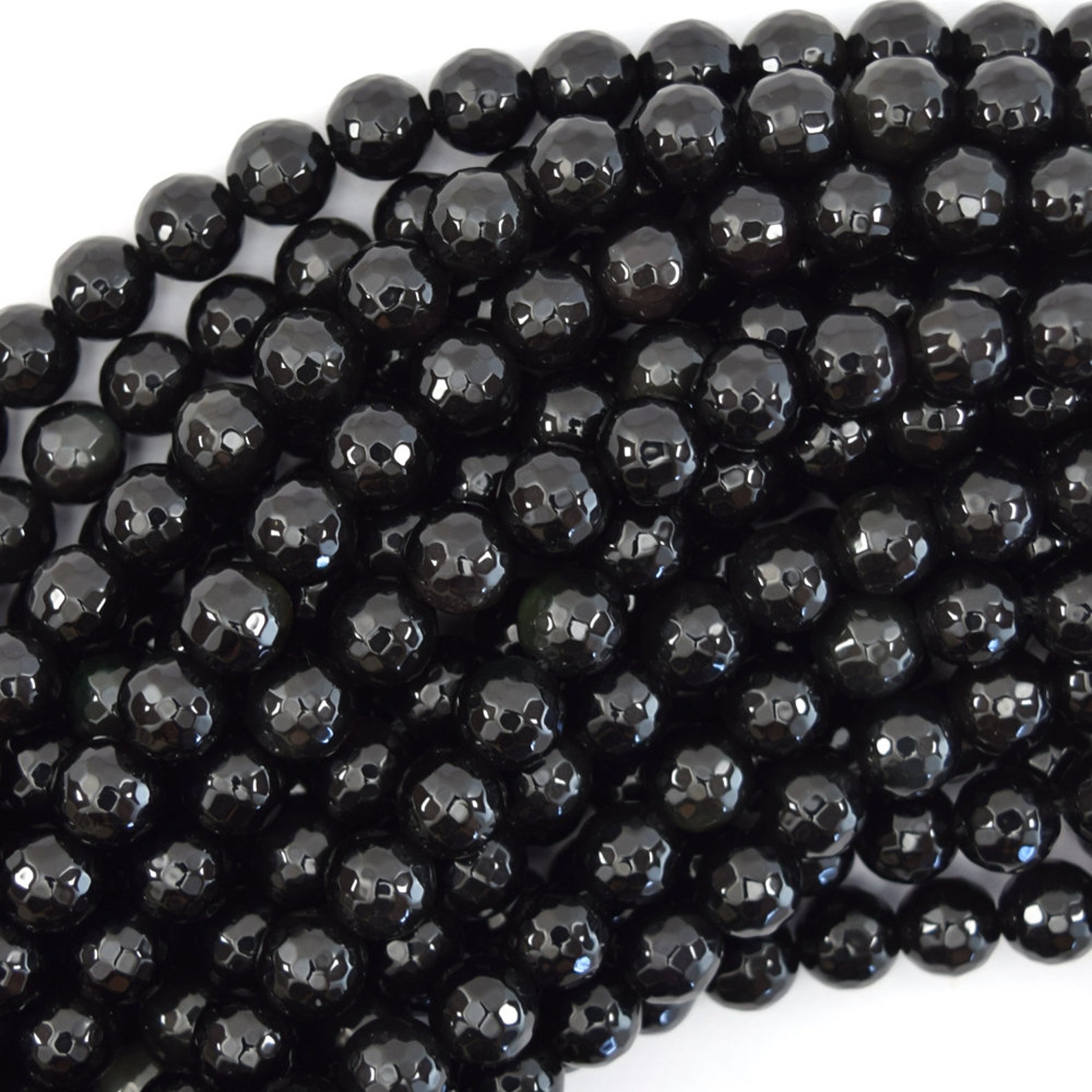 Natural Faceted Black Obsidian Round Beads 15 Strand 3mm - Etsy