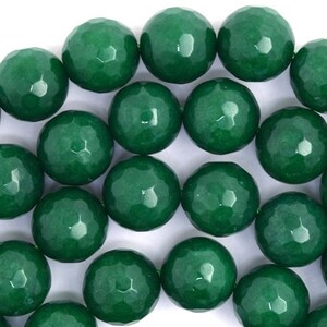 Faceted Emerald Green Jade Round Beads 15" Strand 3mm 4mm 6mm 8mm 10mm ...
