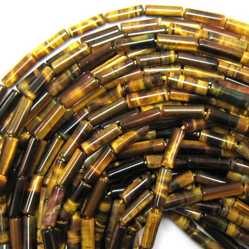 Tiger Eye Column Bead - Etsy UK