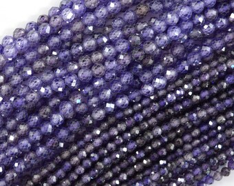 Faceted Clear White CZ Cubic Zirconia Round Beads 14 Strand 3mm 4mm - Etsy
