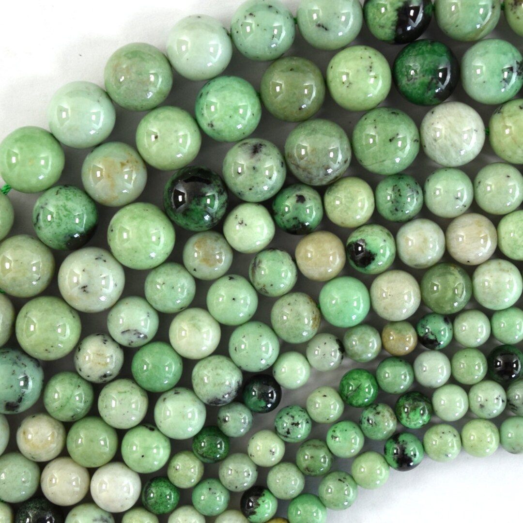 AA Natural Green Hydrogrossular Garnet Round Beads 15 - Etsy