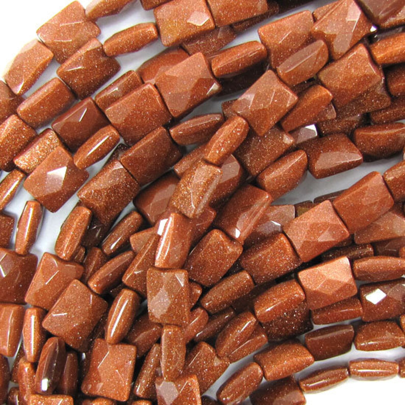 8x10mm Faceted Goldstone Rectangle Beads 15.5" Strand 33473 - Etsy