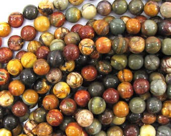 Natural Red Creek Jasper 4mm 6mm 8mm 10mm 14mm 16mm 18mm Round Beads Aka Cherry Creek Multi ...