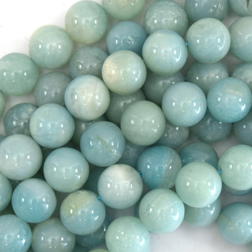 Natural Blue Amazonite Round Beads Gemstone 15 Strand - Etsy