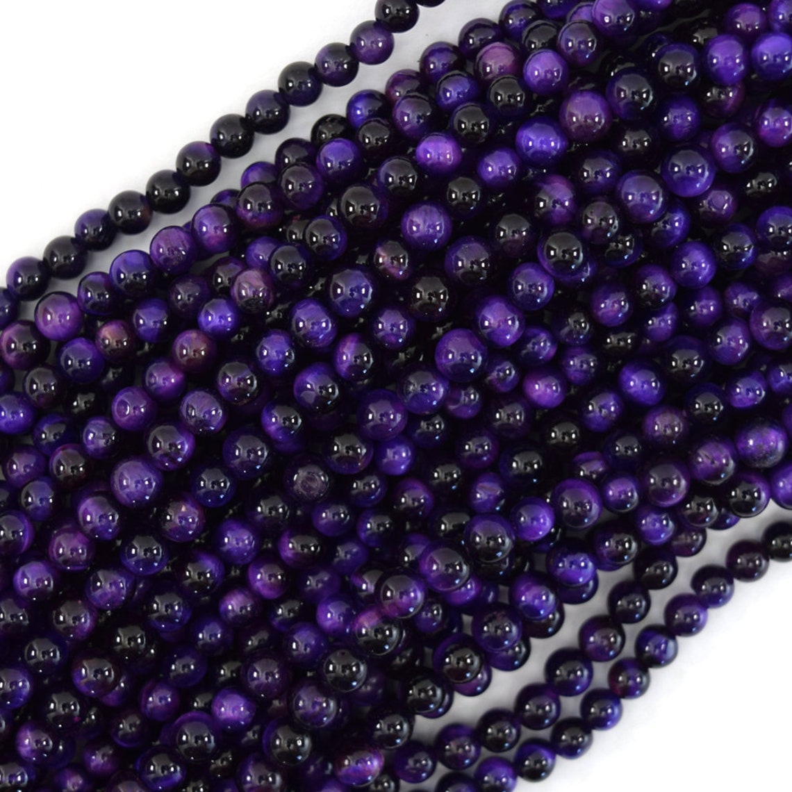 AA Purple Tiger Eye Round Beads Gemstone 15 Strand 4mm - Etsy