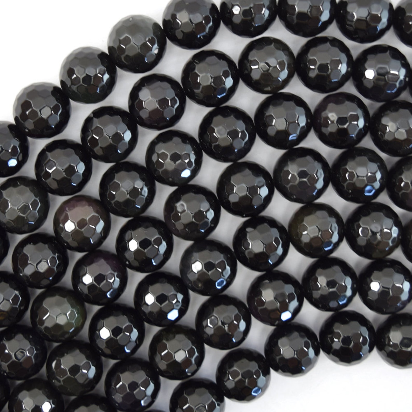 Natural Faceted Black Obsidian Round Beads 15 Strand 3mm - Etsy