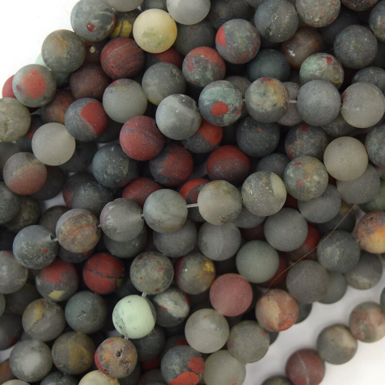 Natural Matte African Blood Agate Round Beads 15 Strand - Etsy