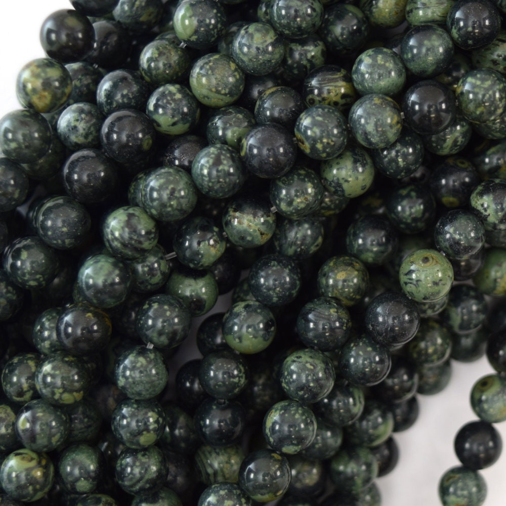 Natural Green Kambaba Jasper Round Beads 15 Strand 4mm - Etsy