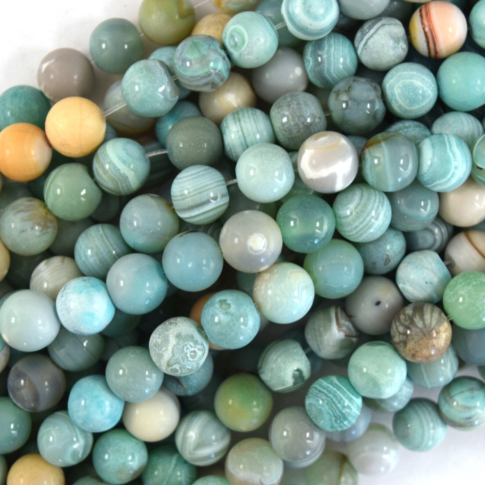 Light Green Agate Round Beads Gemstone 15 Strand 6mm 8mm - Etsy