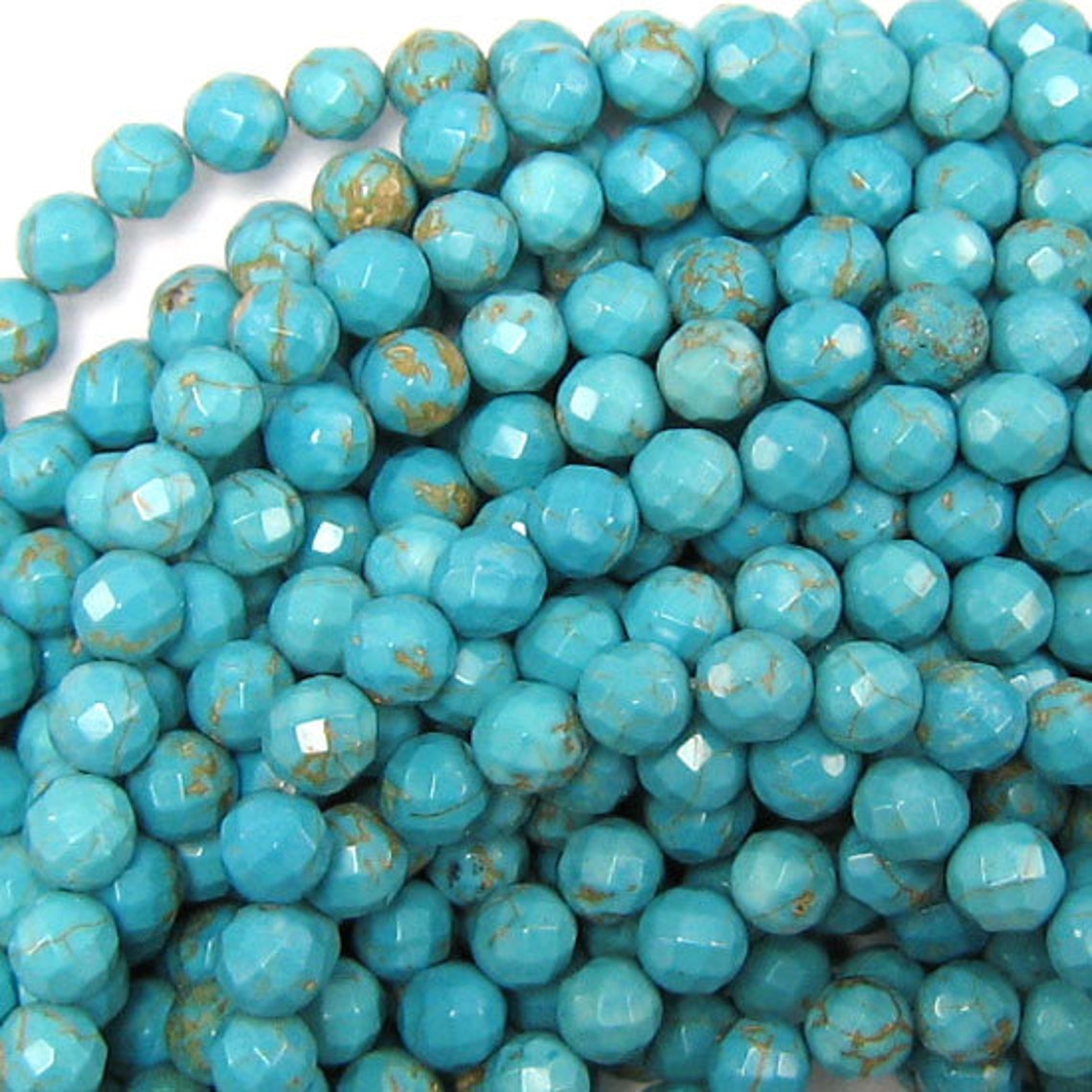 Faceted Blue Turquoise Round Beads 15.5 Strand S1 2mm - Etsy