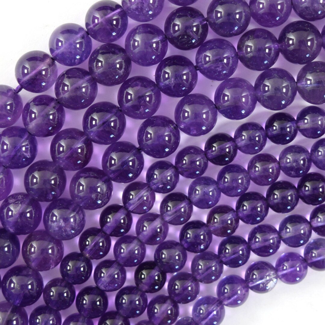 AA Natural Purple Amethyst Round Beads Gemstone 15 - Etsy