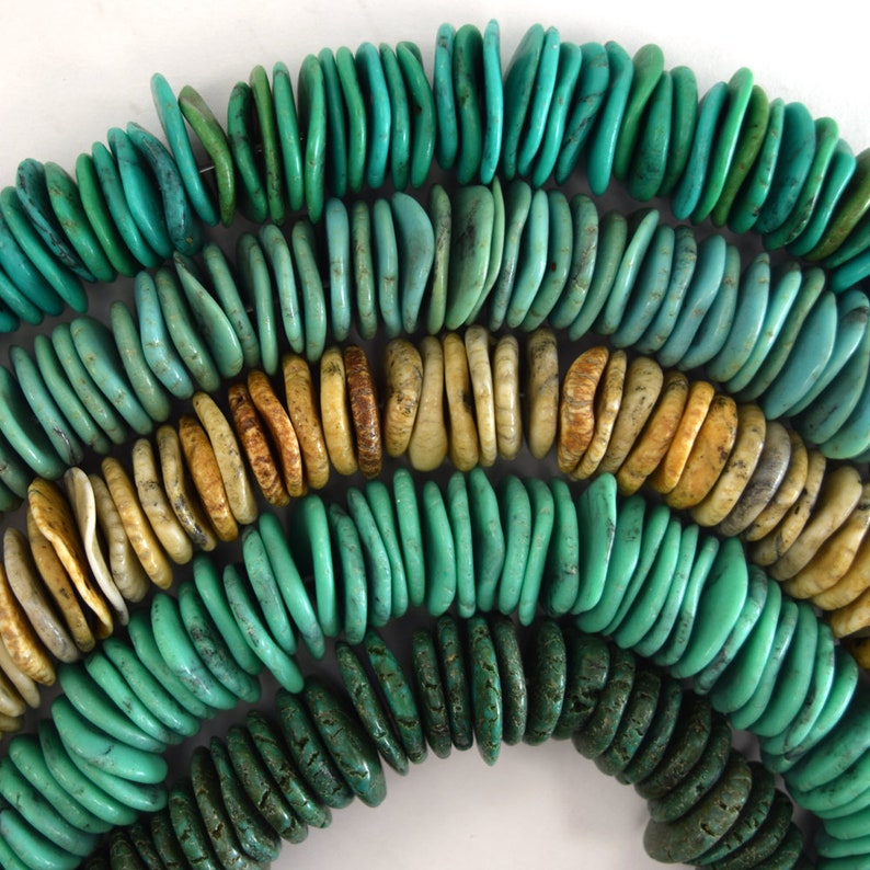 10mm 18mm Graduated Turquoise Disc Button Beads 16 | Etsy