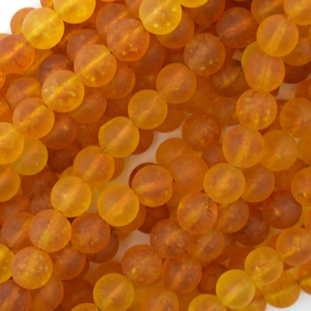 8mm Matte Yellow Crack Crystal Round Beads 15 Strand - Etsy