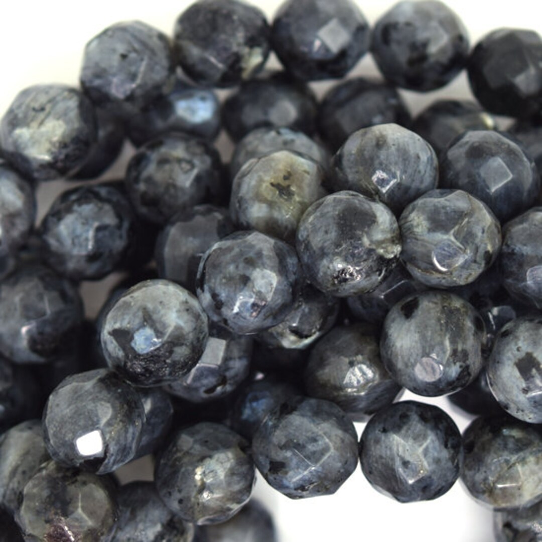 10mm Faceted Grey Labradorite Larvikite Round Beads 15 Strand 35793 - Etsy