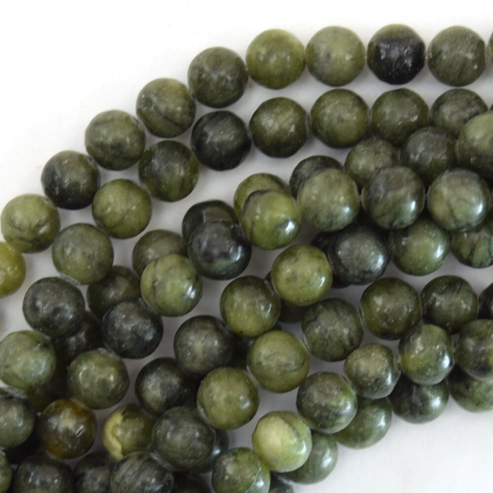 Natural Green Taiwan Jade Round Beads Gemstone 15 Strand - Etsy