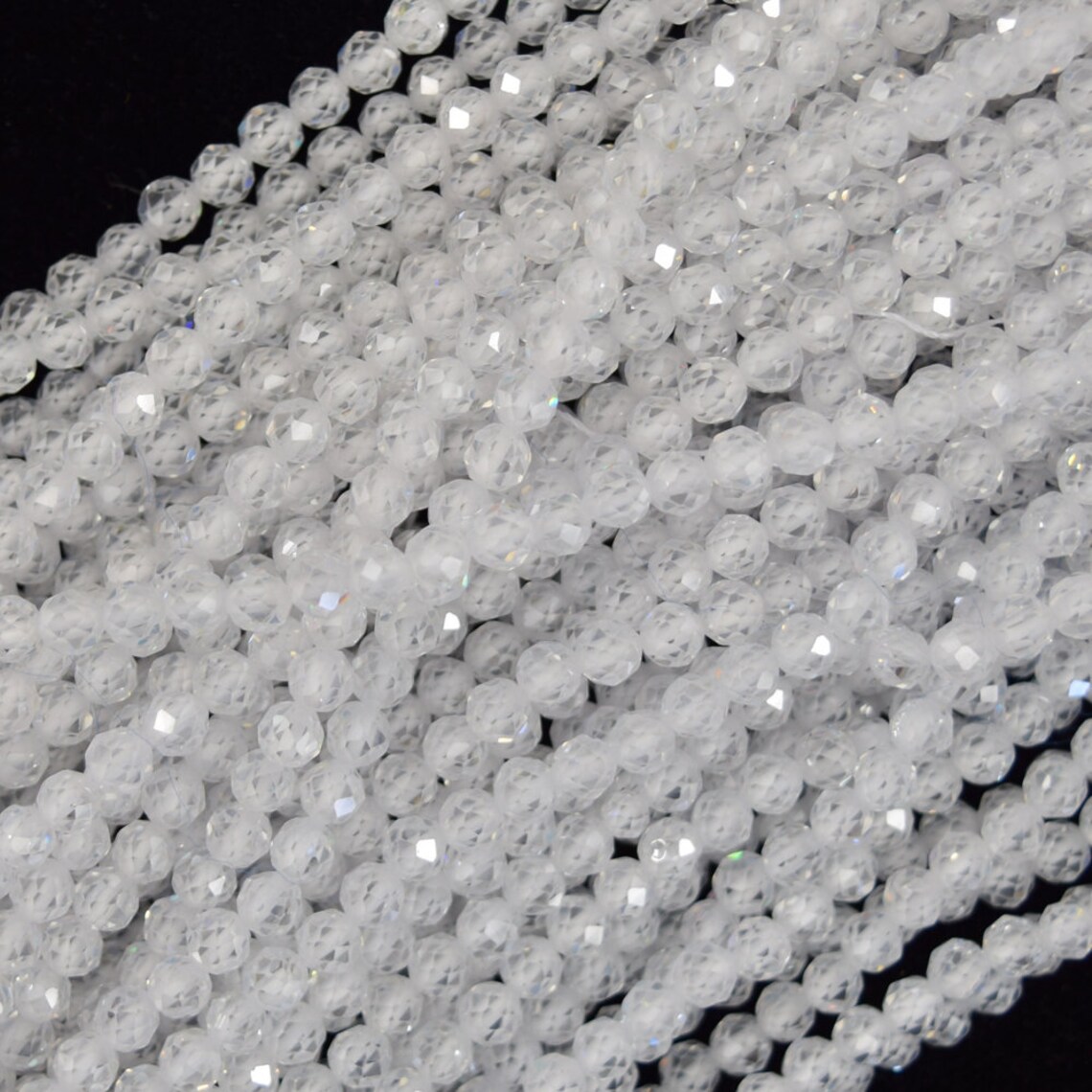 Faceted Clear White CZ Cubic Zirconia Round Beads 14 - Etsy