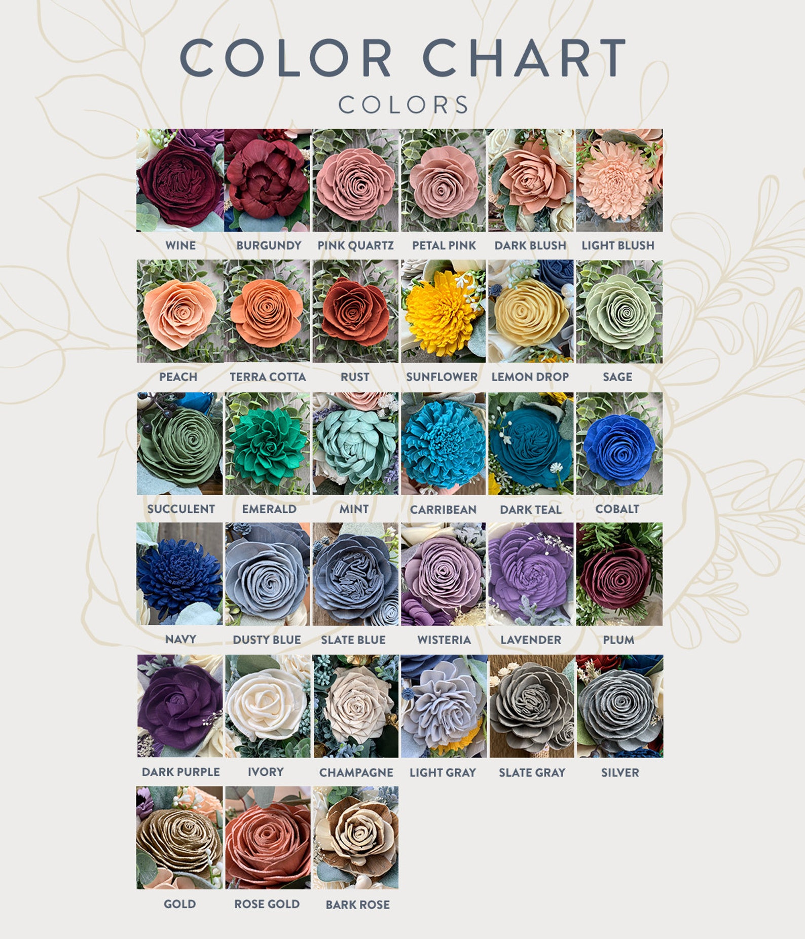 Wood Flower Dusty & Slate Blue Wedding Bouquet / Rustic Bridal - Etsy