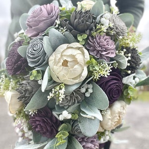 The Lacey Wood Flower Wedding Bouquet / Rustic Bridesmaid Bouquet ...