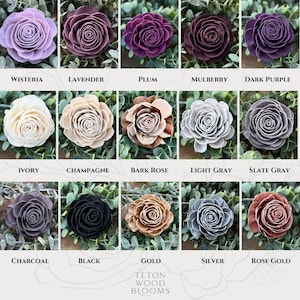 Wood Flowers Color Samples / Wedding Bridal Bouquet - Etsy