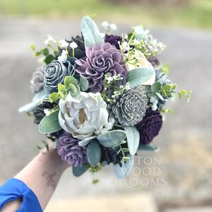 The Lacey Wood Flower Wedding Bouquet / Rustic Bridesmaid Bouquet ...