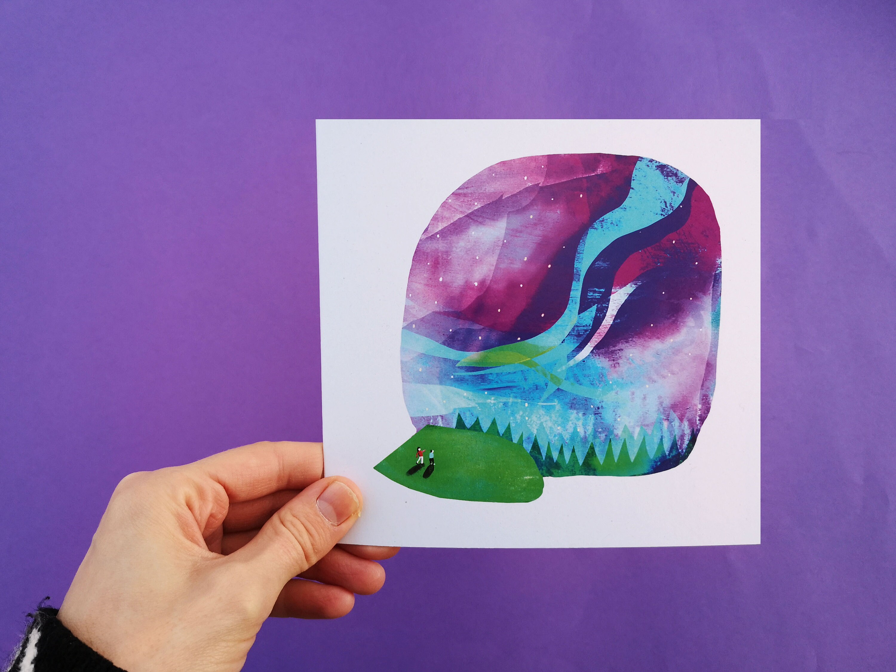 Northern Lights Card Northern Lights Greetings Card - Etsy