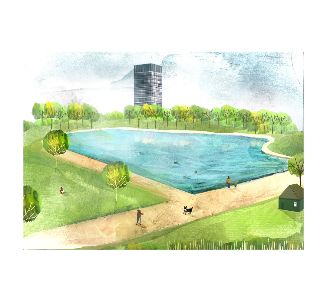 A4 Crookes Valley Park Digital Printsheffield Arts - Etsy