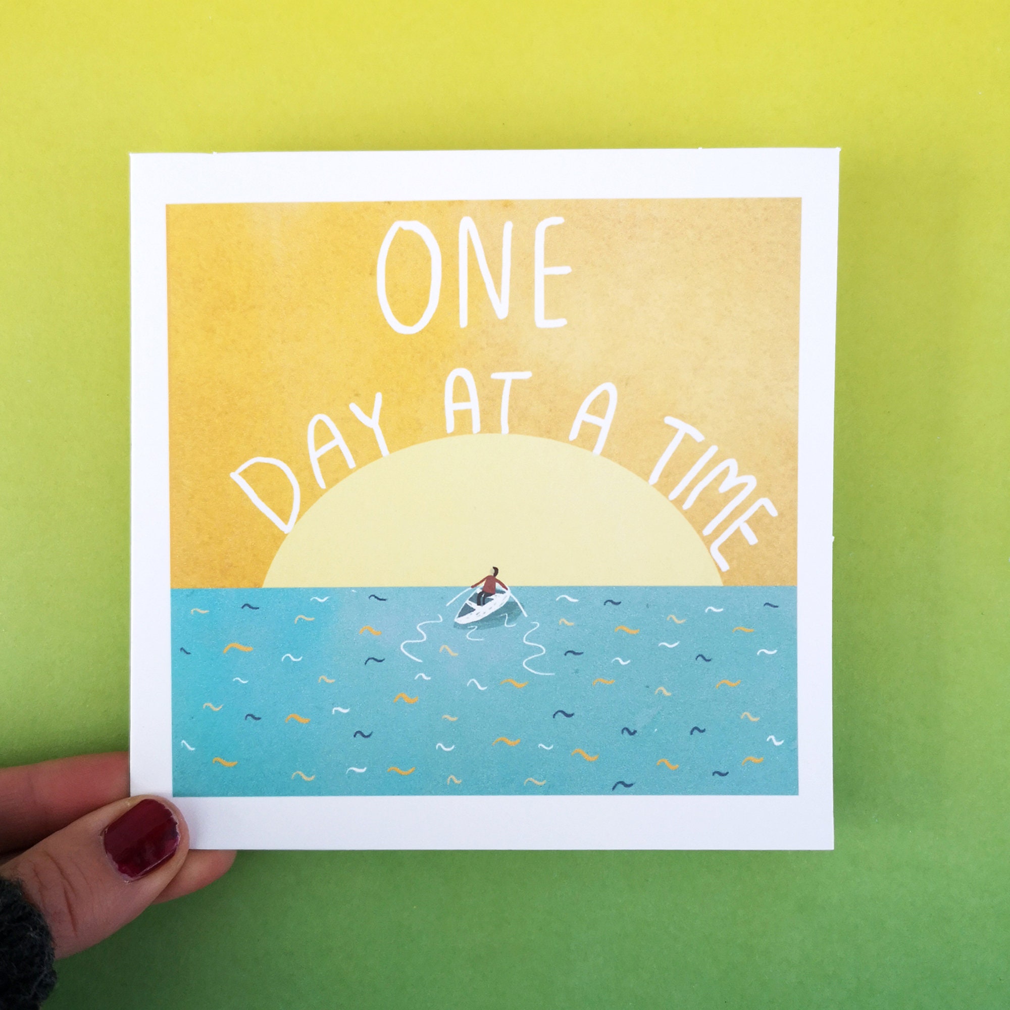 One Day at a Time Card, Square Card,card for Friend, Encouragement Card ...