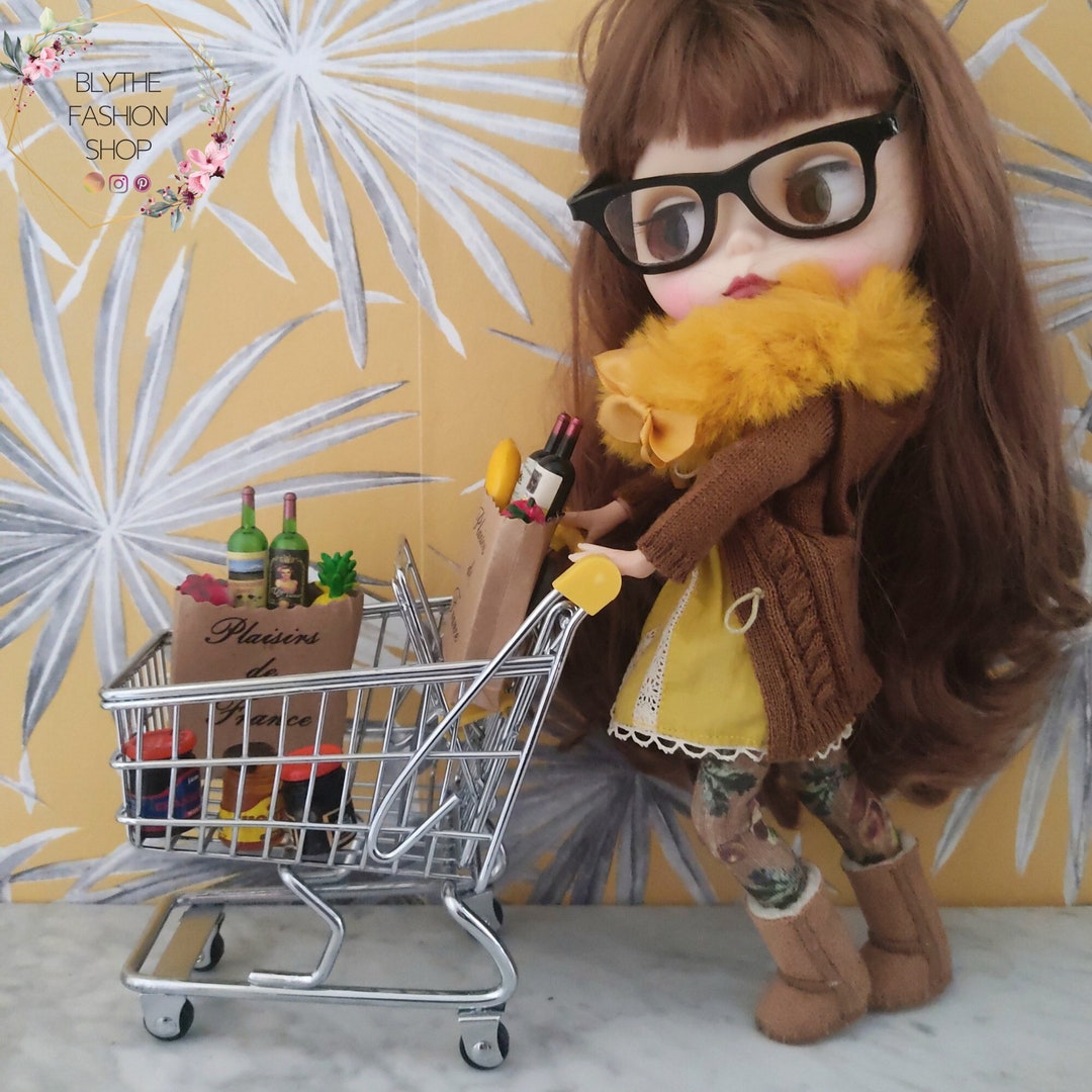 Mini Shopping Cart BLYTHE - Shopping Cart for Doll - Scale 1/6 - Etsy