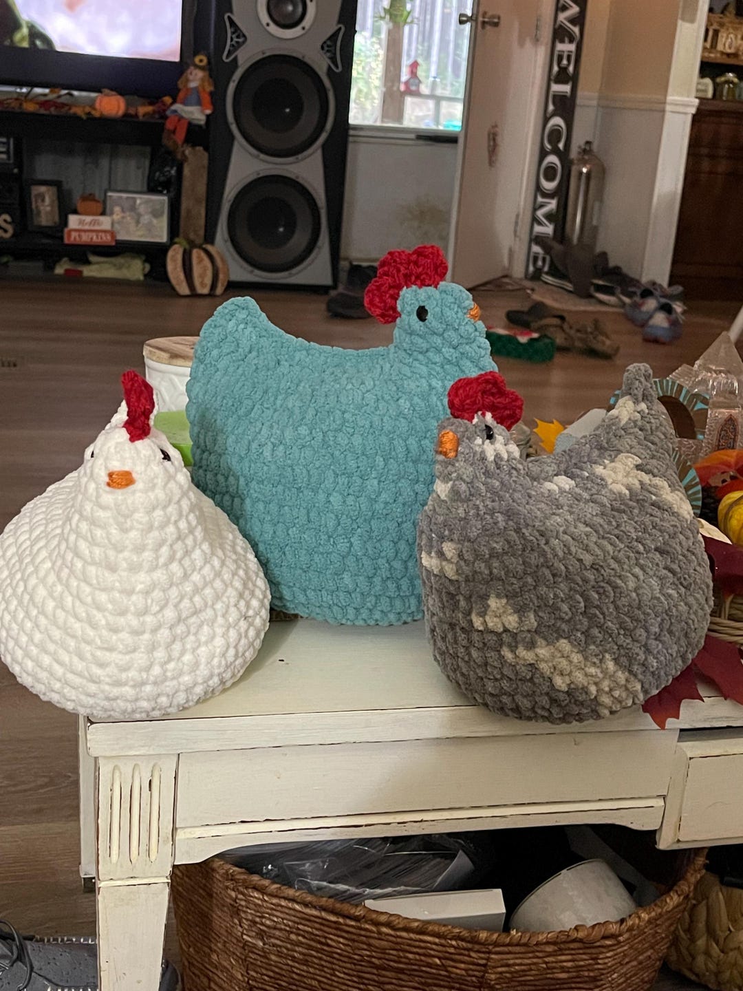 Crochet Chicken Stuffie Set of 3 - Etsy