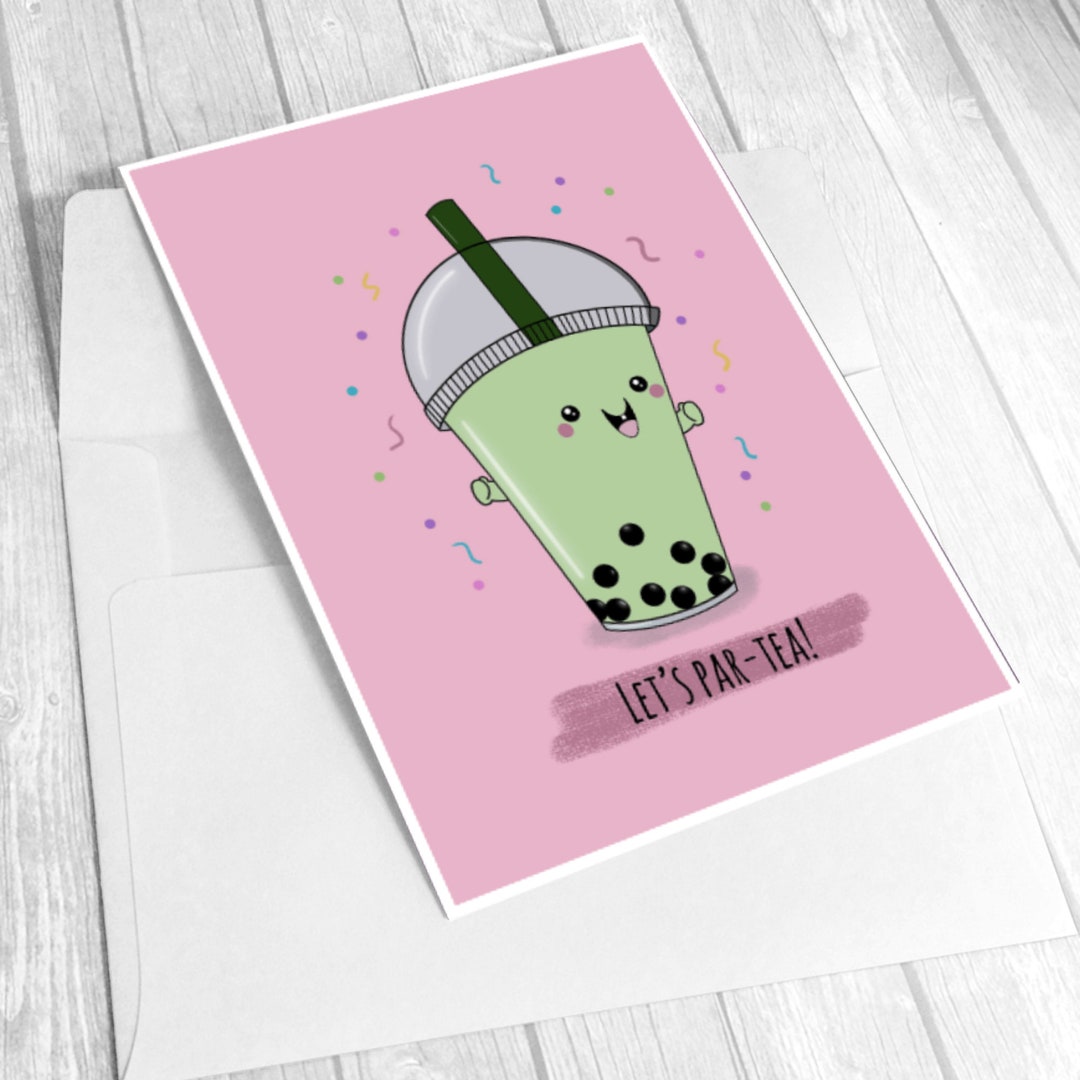 Bubble Tea Greeting Card - Etsy