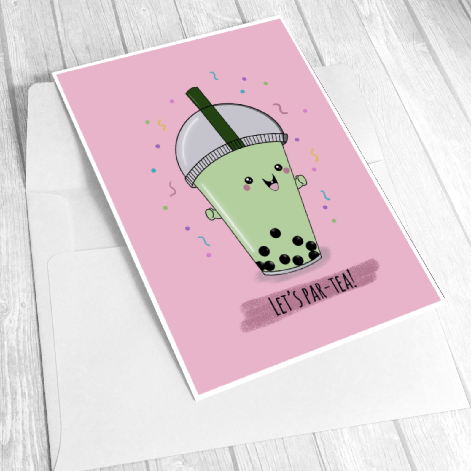Bubble Tea Greeting Card - Etsy