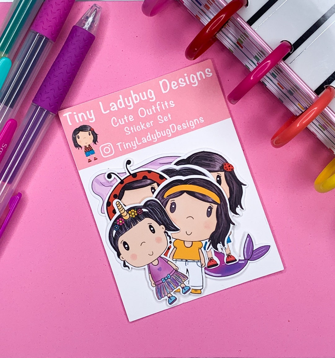 Cute Girly Outfit Stickers- Vinyl Stickers- Dress-up Stickers- Planner ...