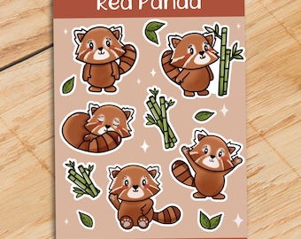 Red Panda Sticker Sheet Red Panda Bears - Etsy