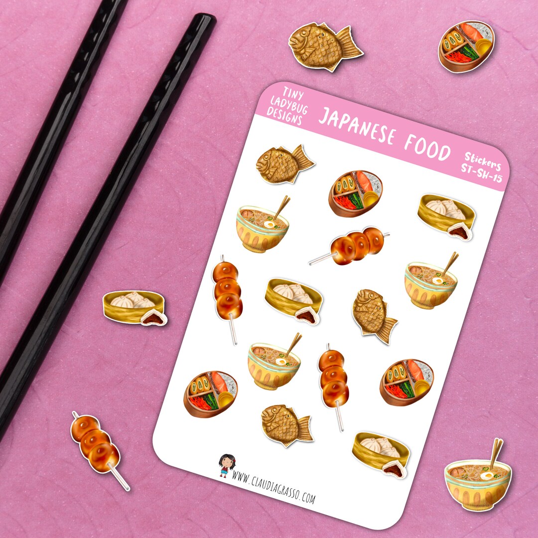 Japanese Food Sticker Sheet - Etsy