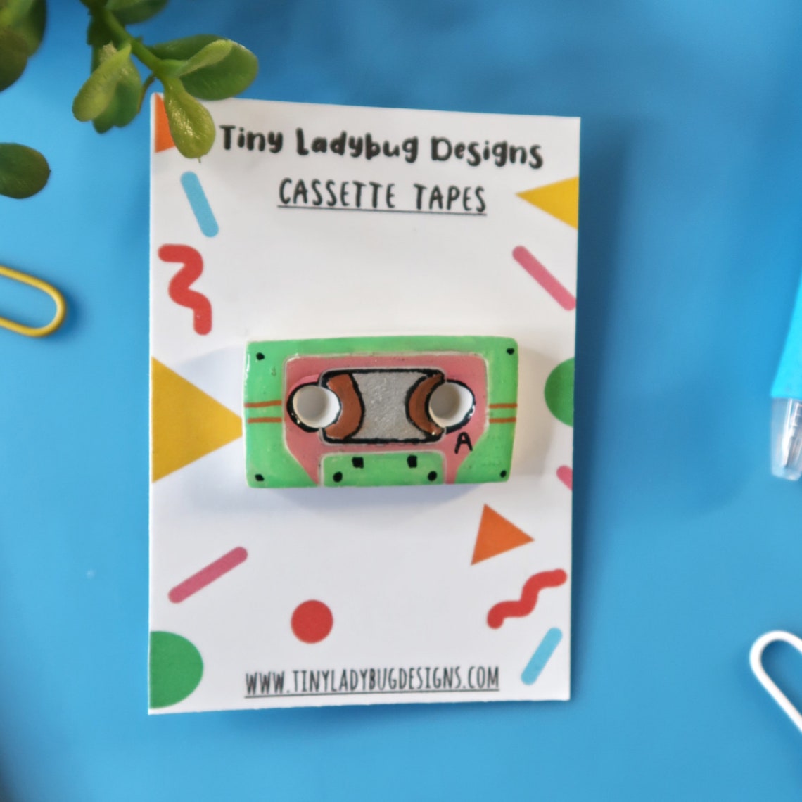 Handmade Cassette Tape Clay Pin | Etsy