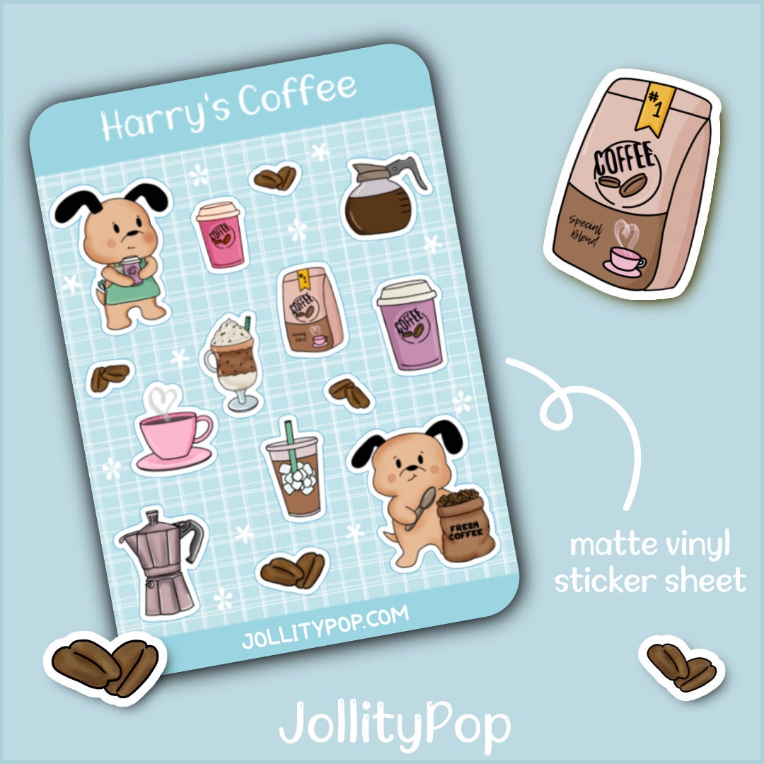 Labels, Stickers & Tags Honey Latte Coffee Matte Vinyl Sticker Paper ...