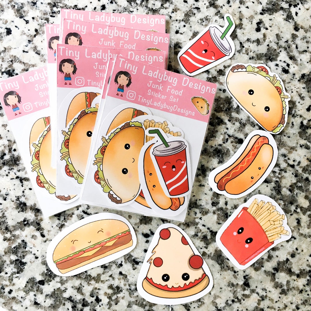 Kawaii Stickers | Junk Food Stickers | Foodie Stickers | Laptop Decals ...