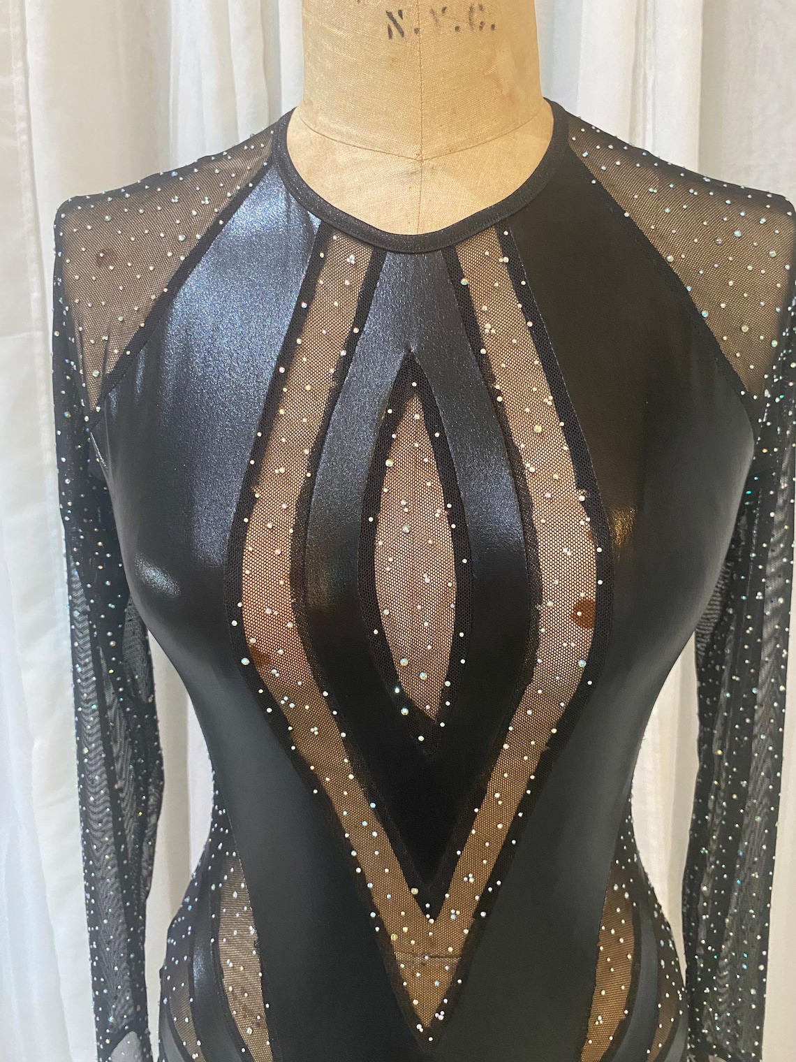 Disco Devil Leotard | Mesh Bodysuit | Rubber Lycra | Rhinestones ...