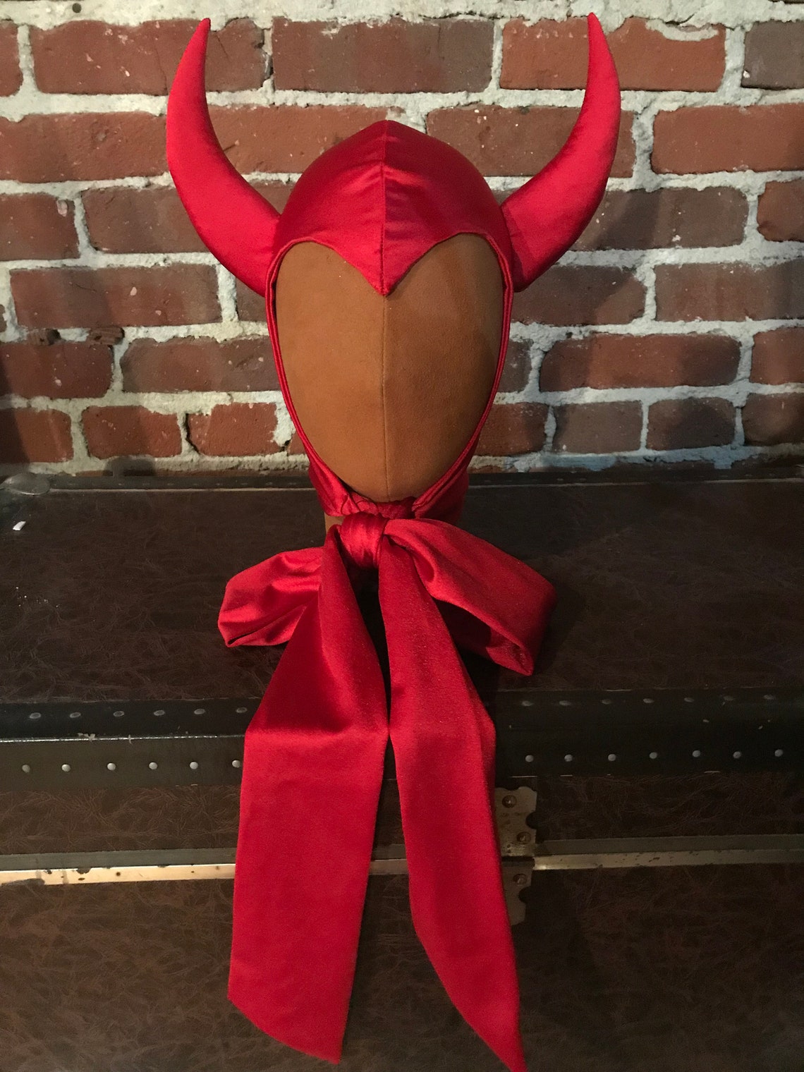 Devil Hood/ Red Devil Hood/ Vintage Devil Hood/ Devil Bonnet - Etsy