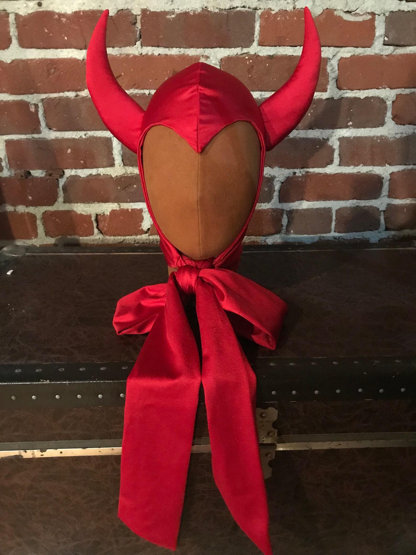 Devil Hood/ Red Devil Hood/ Vintage Devil Hood/ Devil Bonnet - Etsy