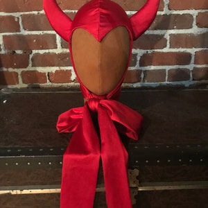 Devil Hood | Red Devil Hood | Vintage Devil Hood | Devil Bonnet - Etsy