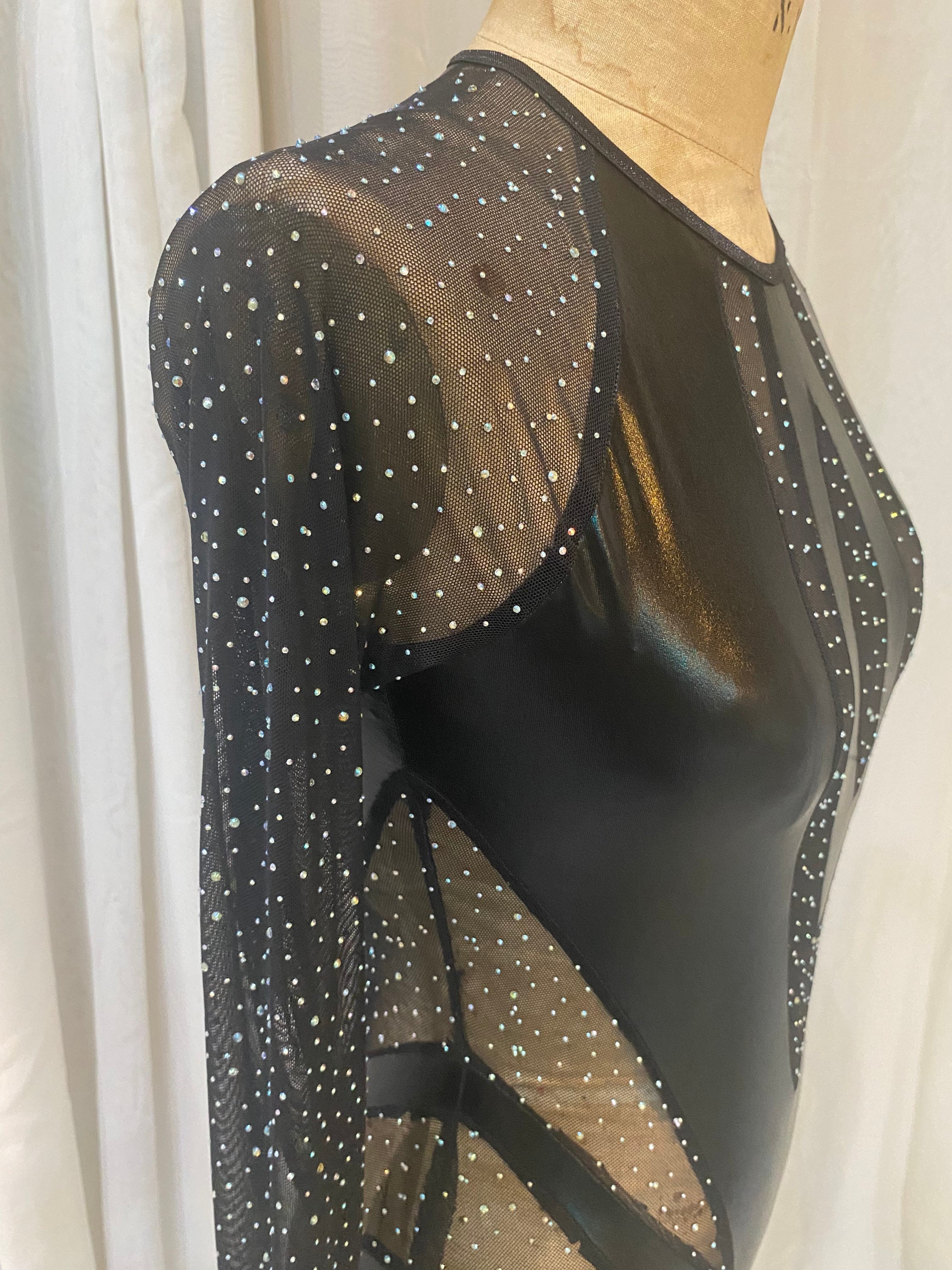 Disco Devil Leotard | Mesh Bodysuit | Rubber Lycra | Rhinestones ...