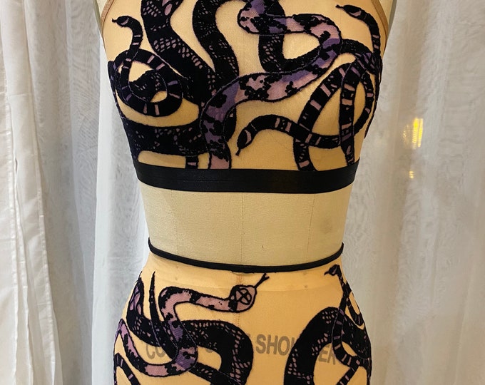 Medusa Costume Snake Costume Bra and Shorts Aerial Dance Circus Drag ...