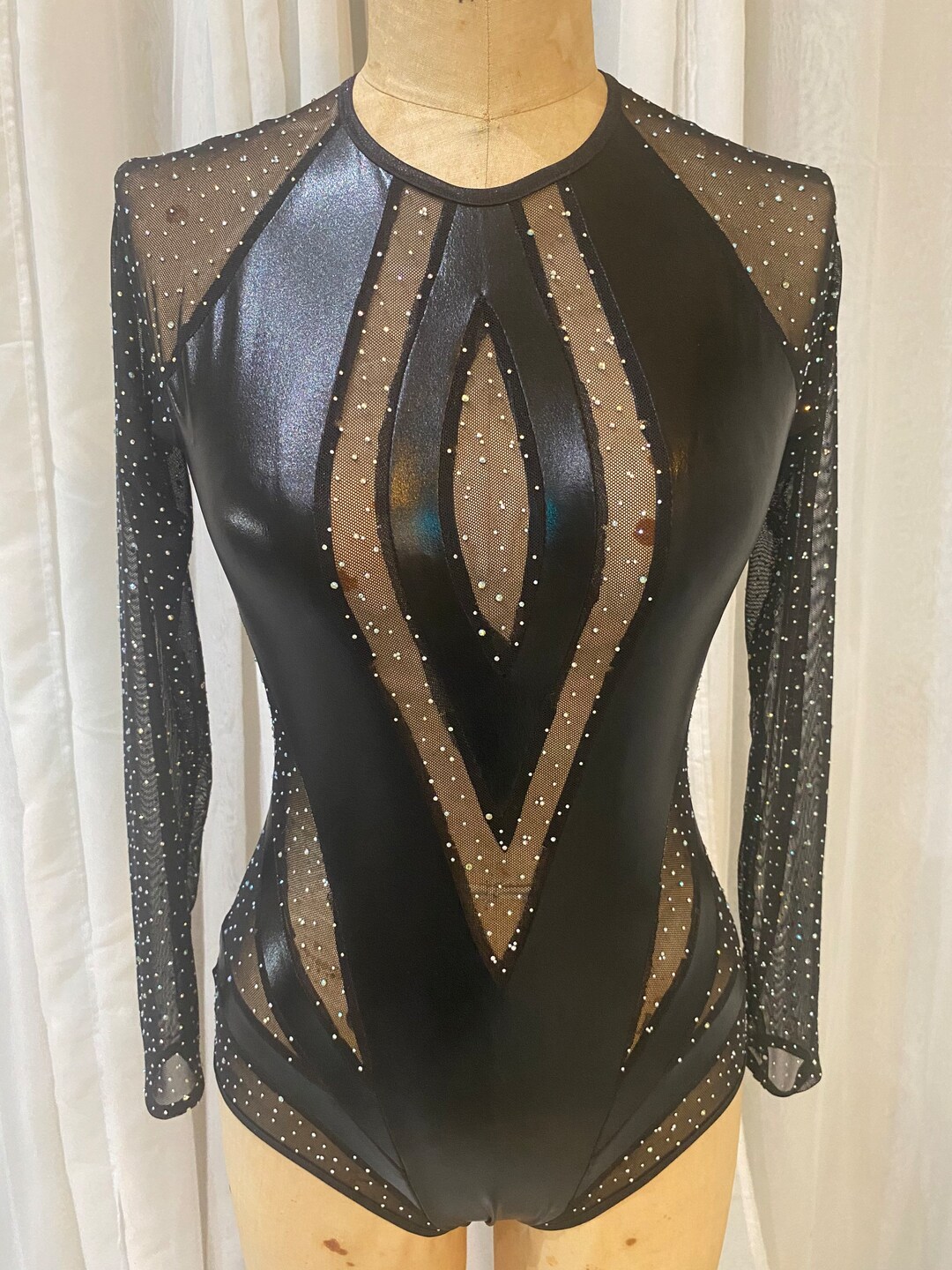 Disco Devil Leotard | Mesh Bodysuit | Rubber Lycra | Rhinestones ...