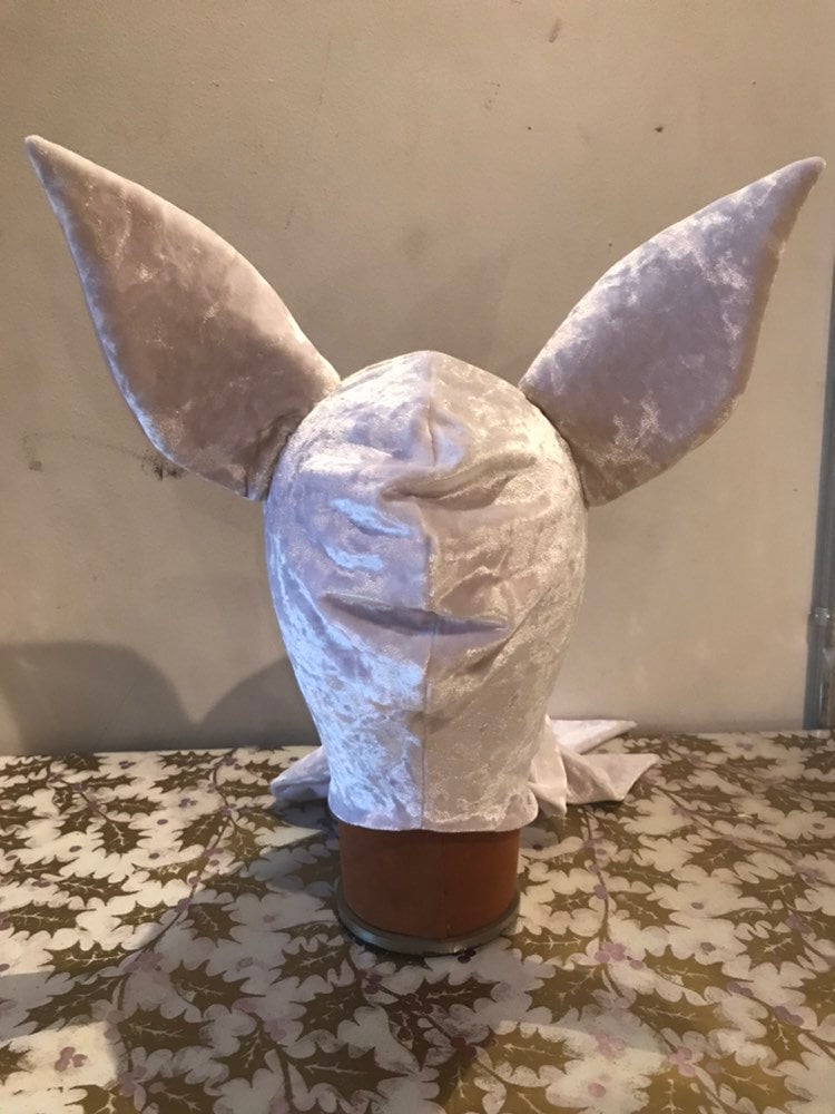 Bunny Hood Bunny Bonnet White Velvet Vintage Bunny - Etsy