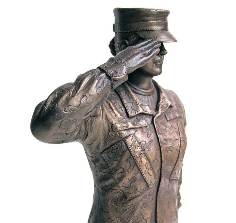 Female Army Salute Statue 12 Inch Height Bronze Cold Cast | Etsy