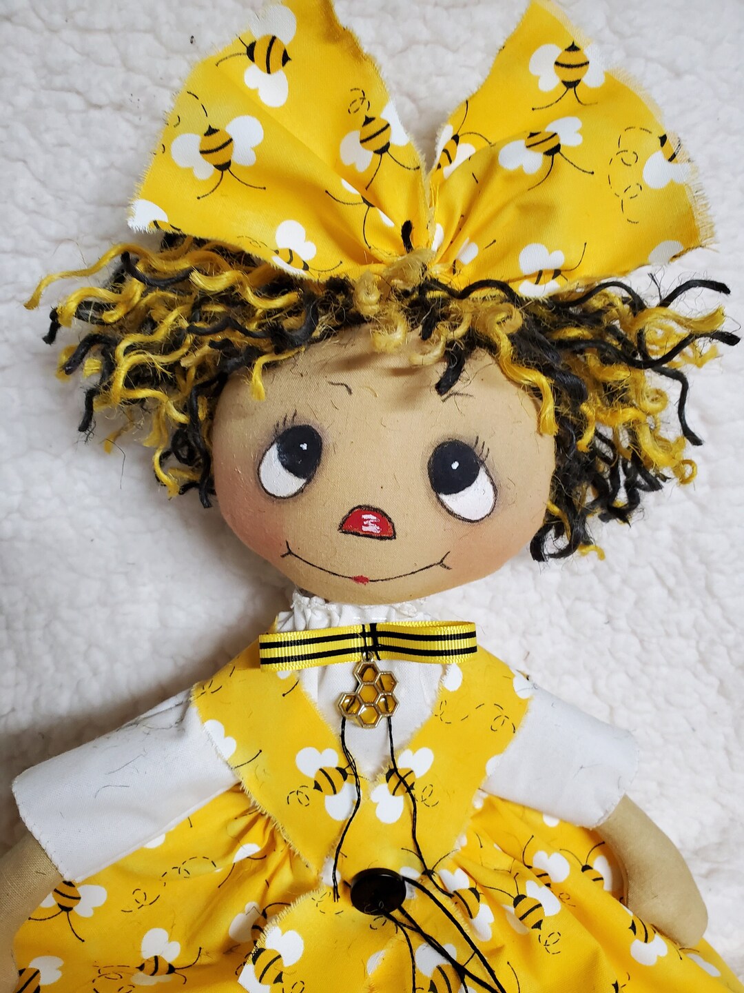Raggedy Ann Doll Bumble Bee OOAK Raggedy Doll Hand Made Raggedy-yellow ...